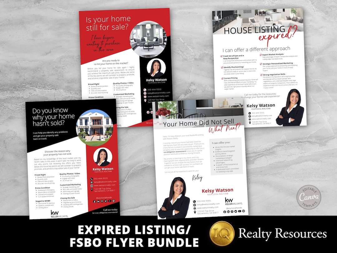 Expired Listing Flyer Bundle, FSBO Flyer, Real Estate Flyer Template ...