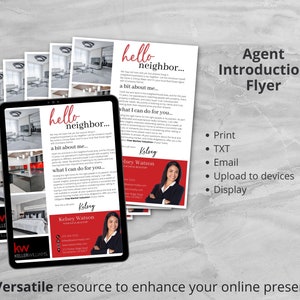 Real Estate Flyer Template, Realtor Introduction, Hello Neighbor, Flyer ...