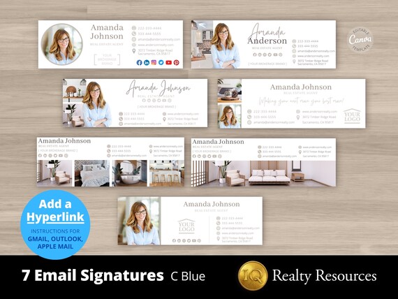 Email Signature Template Bundle 7 Signature Templates Real - Etsy