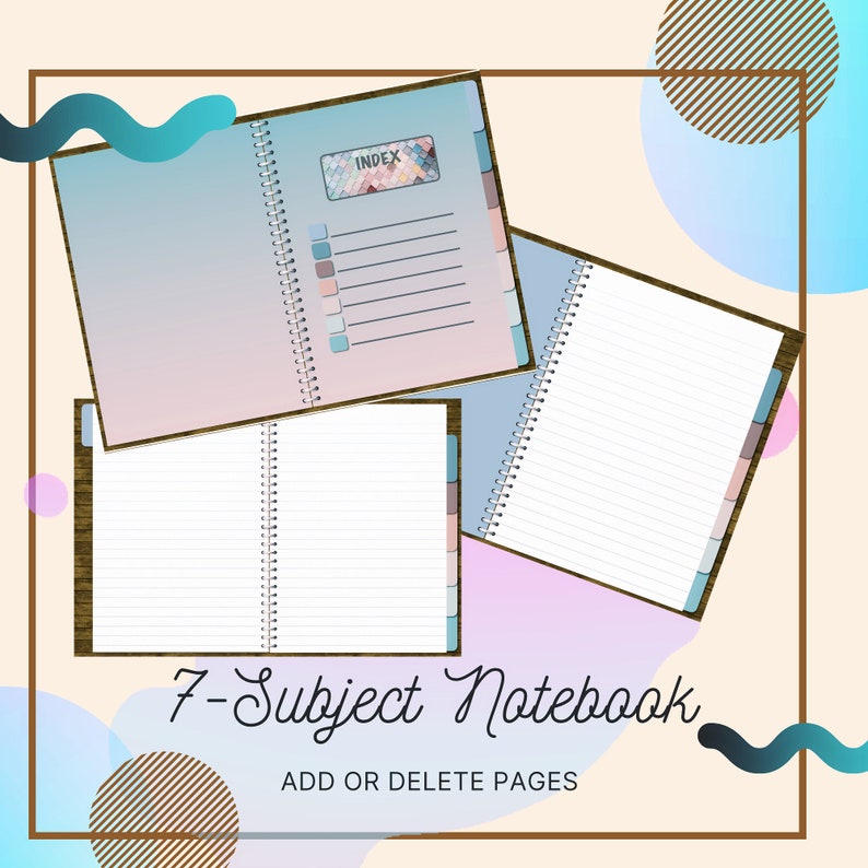 7-subject Notebook - Etsy