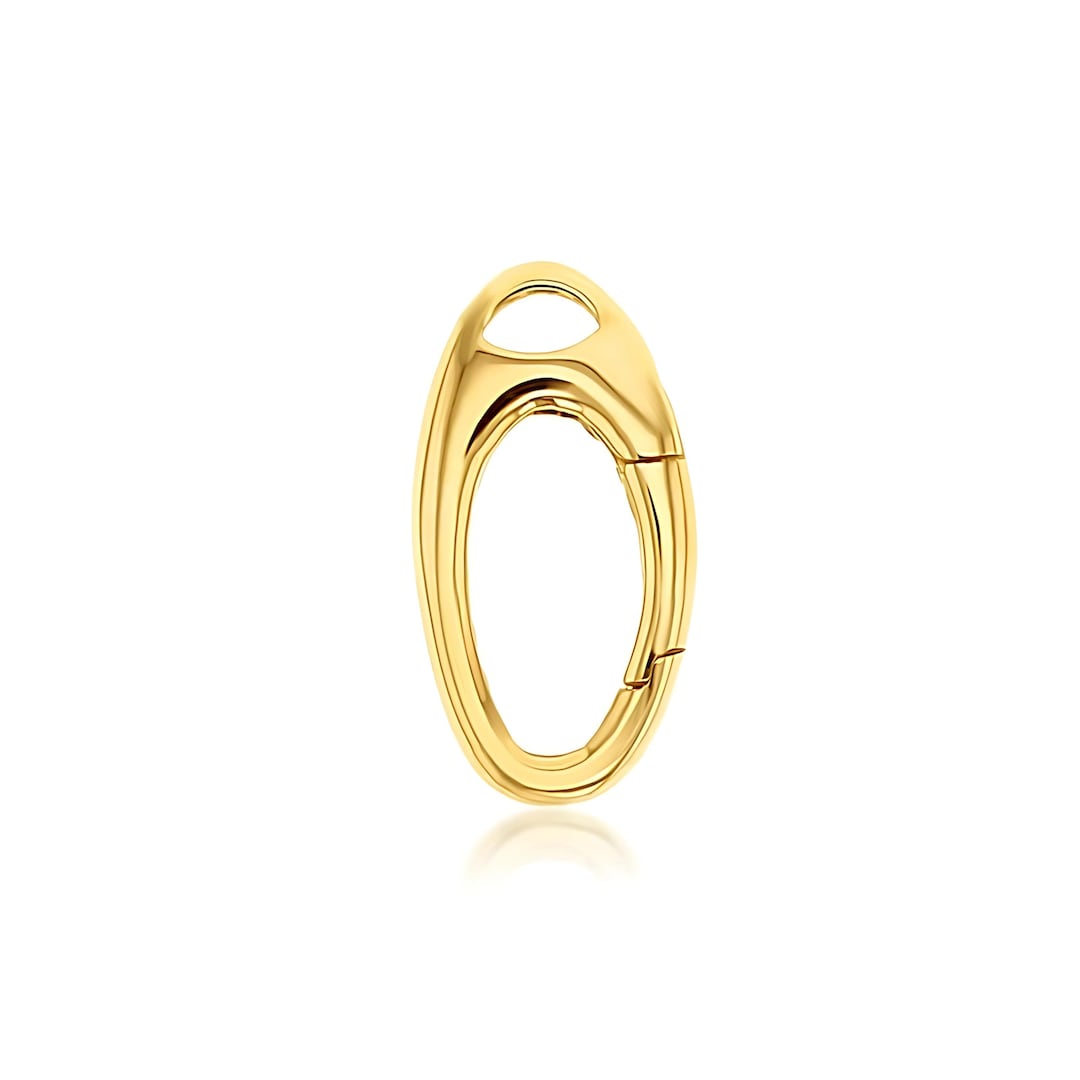 9ct Gold Spring Push Connector | Oval Enhancer Clip for Charms ...