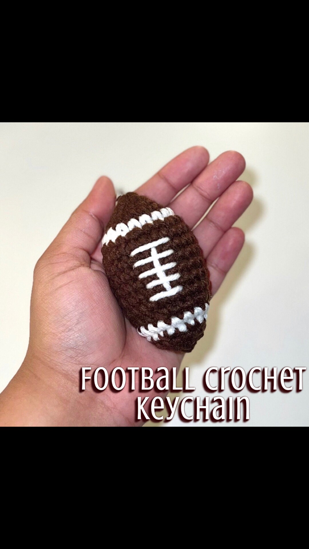 Handmade Crochet Football Keychain Acrylic Crochet Cotton Crochet ...