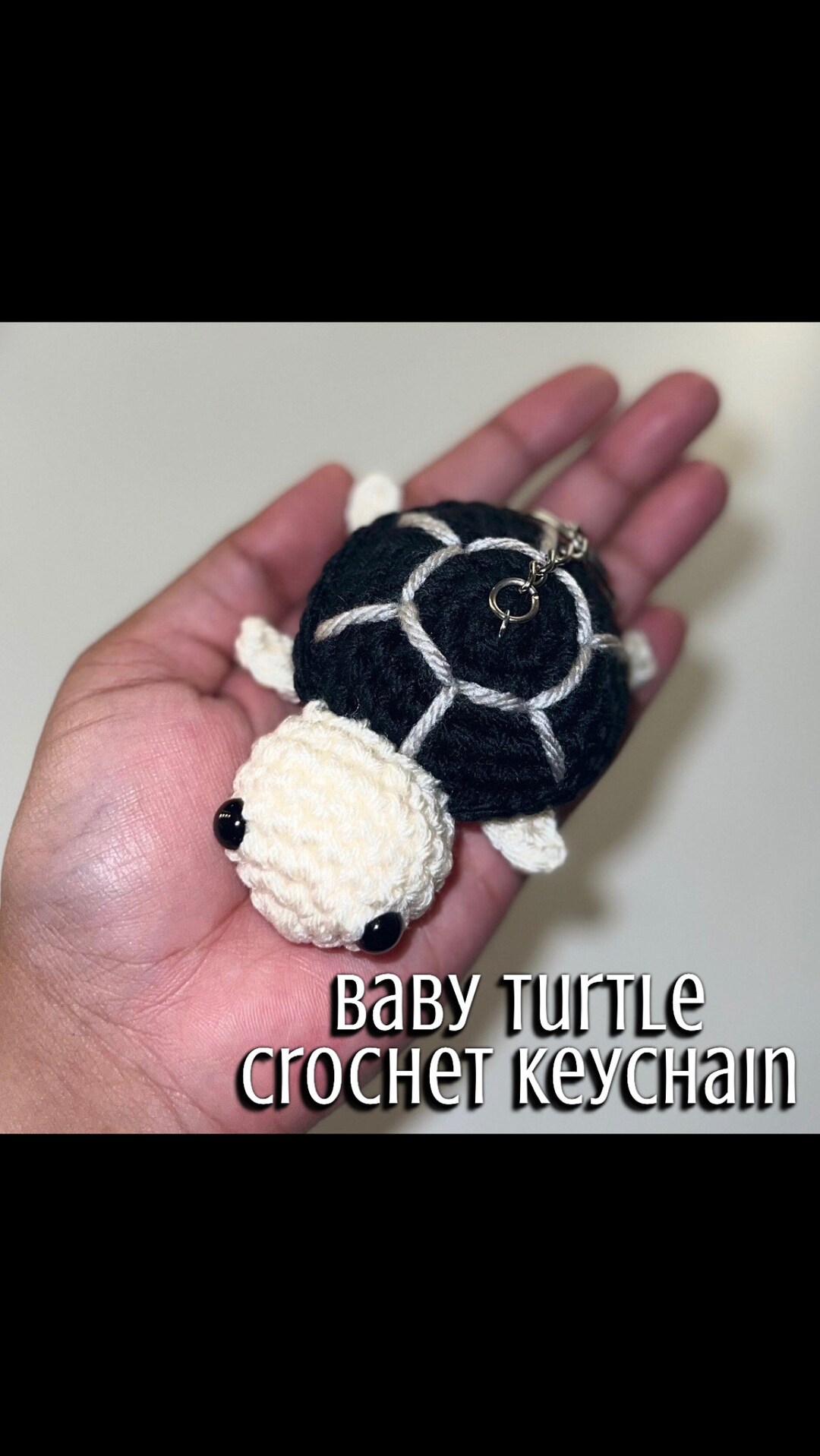 Handmade Crochet Baby Turtle Keychain | Acrylic Crochet | Cotton ...
