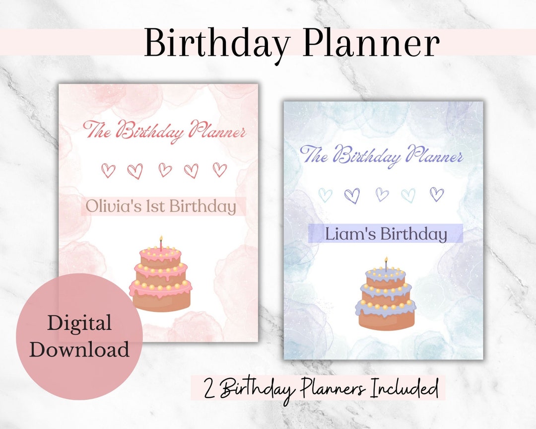 Digital Fill OR Printable Birthday Party Planner Undated - Etsy