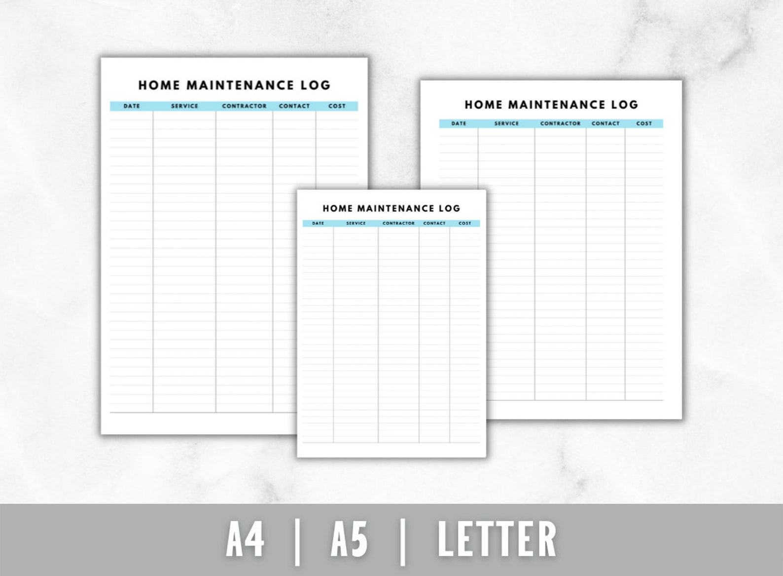 Home Maintenance Tracker Printable - House Repairs Log - Home Repairs ...