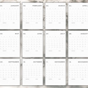 2022 Calendar Printable - Minimal Calendar - Year Planner - Year ...