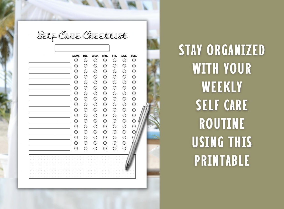 Self Care Checklist Printable - PDF - Routine Checklist - Habit Tracker ...