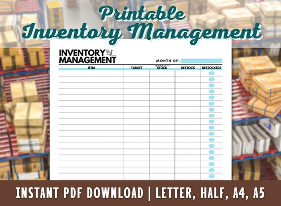 Inventory Management Printable Inventory Tracker Business | Etsy