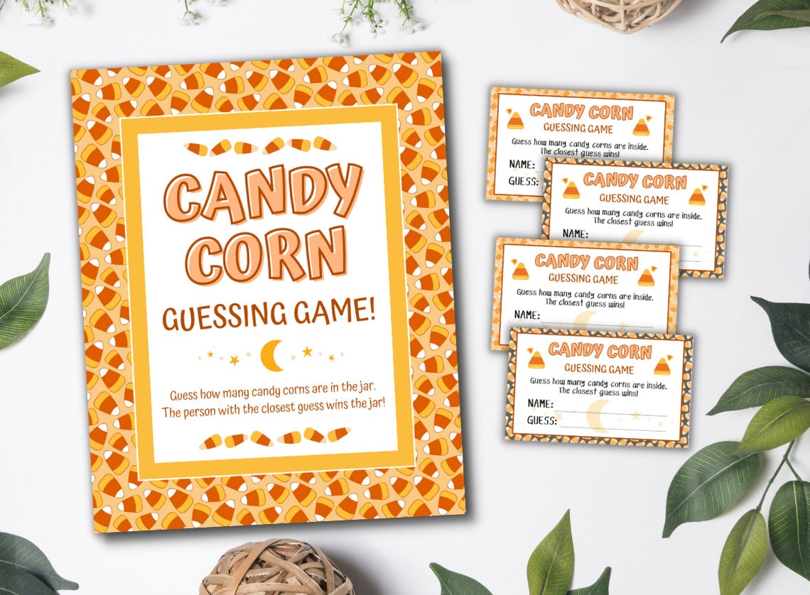 Candy Corn Guessing Game, Activity for Halloween, Thanksgiving and Fall ...