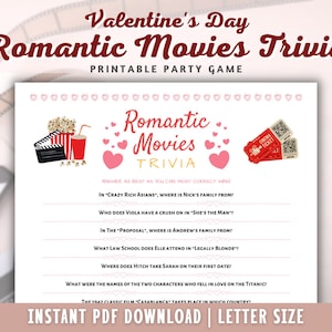 Valentine's Day Romantic Movie Trivia Game | Fun Valentine's Day ...