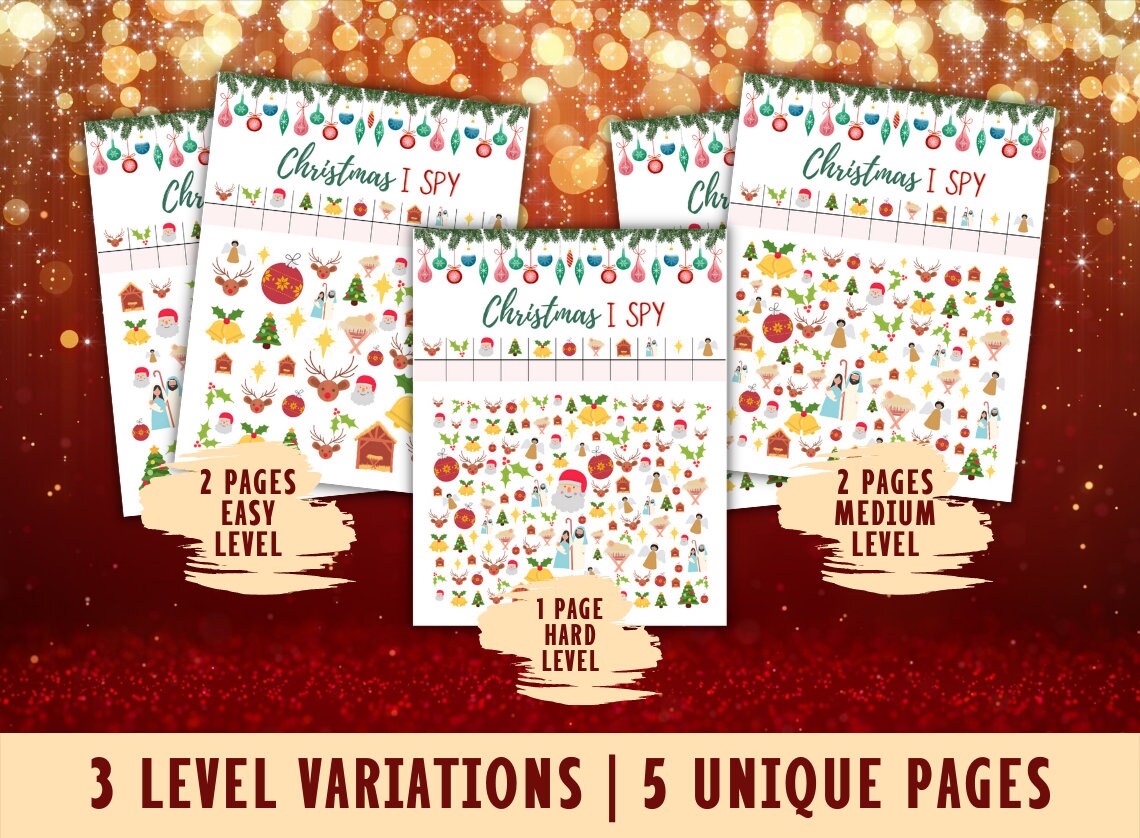 Christmas I Spy Game, Christmas Activity Printable, Classroom Games ...