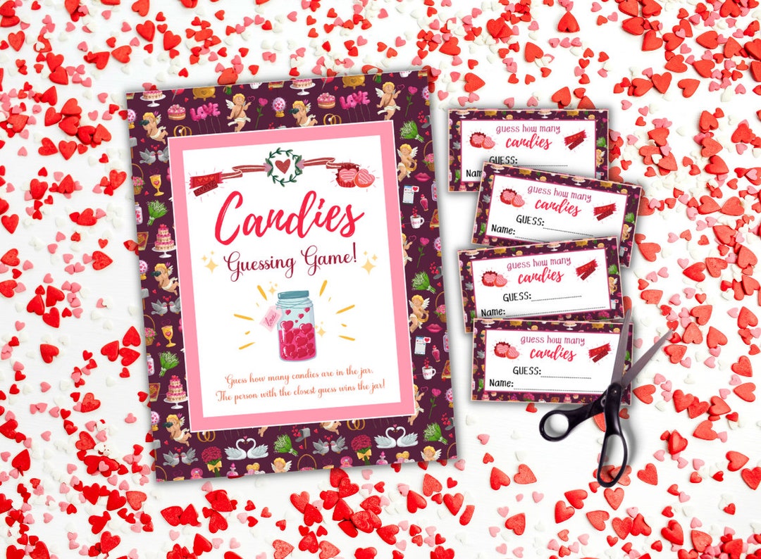 Valentine's Day Candy Guessing Game, Activity for February, Valentine ...