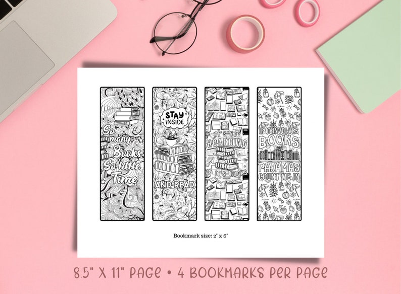 Book Lover Bookmarks Bibliophile Bookmarks 4 Printable - Etsy