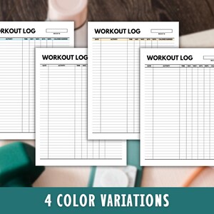 Workout Log - Monthly Workout Journal - Exercise Log - Activity Log ...