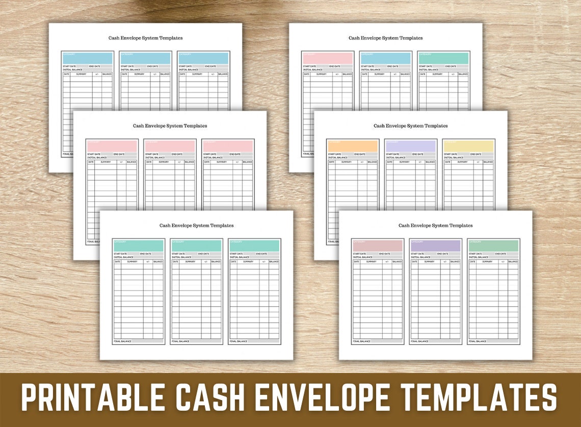 Cash Envelope Tracker Printable, Cash Envelope Inserts, Cash Envelope ...
