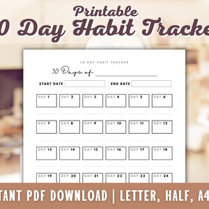 30 Day Habit Tracker Printable - Habit Forming Printable - Challenge ...