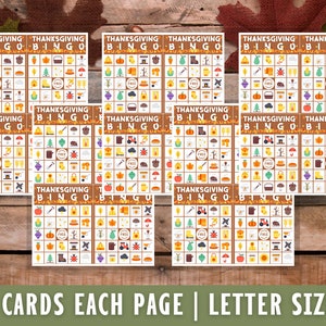 Thanksgiving Bingo Game, Printable Bingo With Thanksgiving Theme, 20 ...