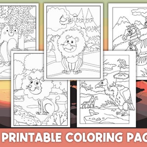 Wild Animal Coloring Pages, Zoo Animal Coloring for Kids, Realistic ...