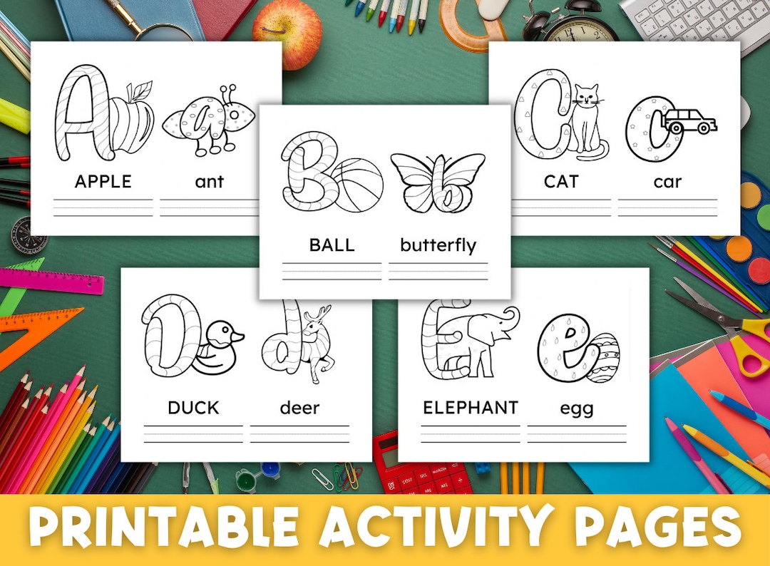ABC Alphabet Coloring Pages, Distance Learning Letters, Preschool ...