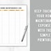 Home Maintenance Tracker Printable - House Repairs Log - Home Repairs ...