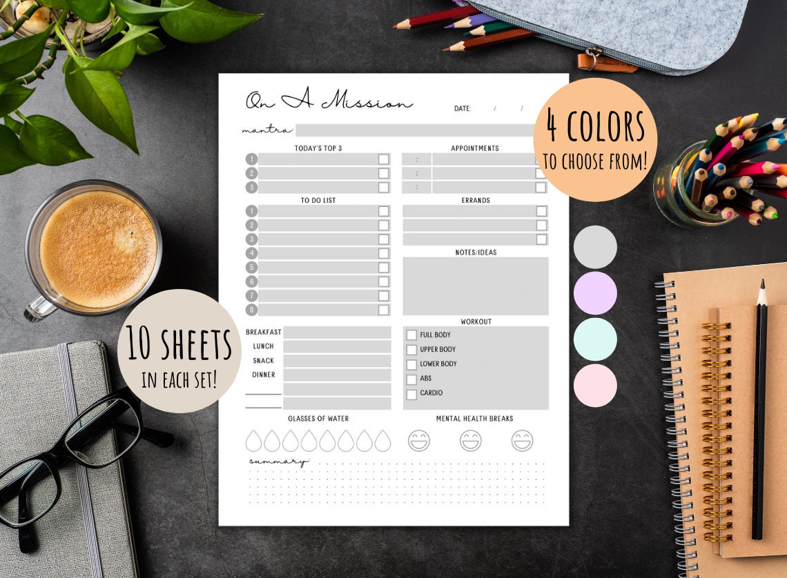 Daily Routine Planner, Digital Planner, Printable Checklist, Printable ...