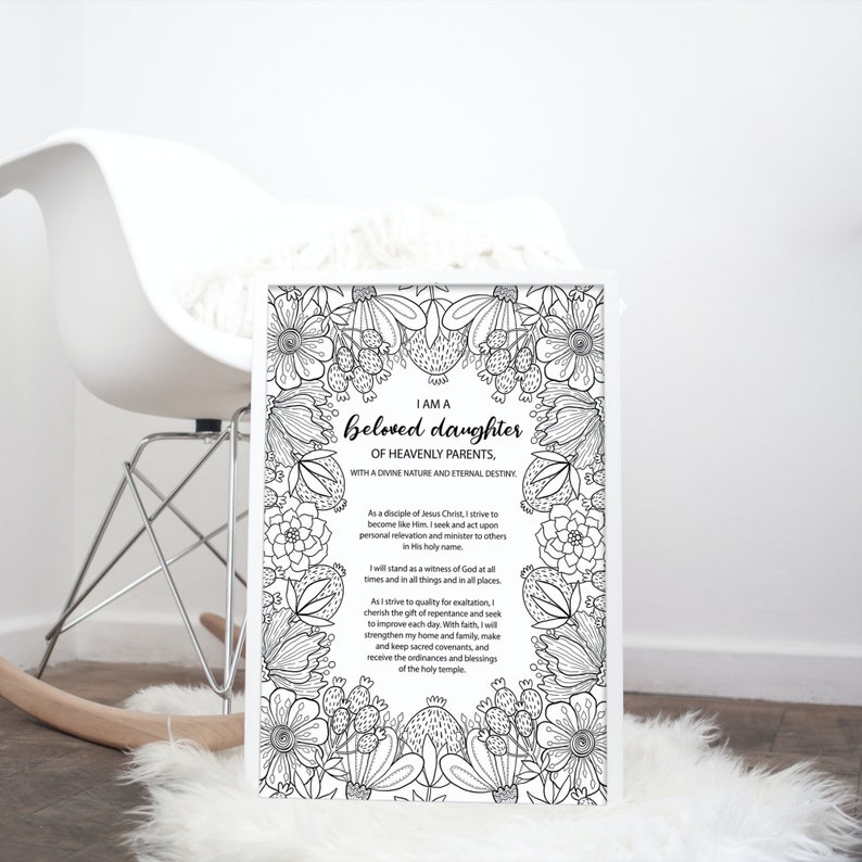 YW Theme Coloring Page | LDS New Young Women Printable | Christ of ...