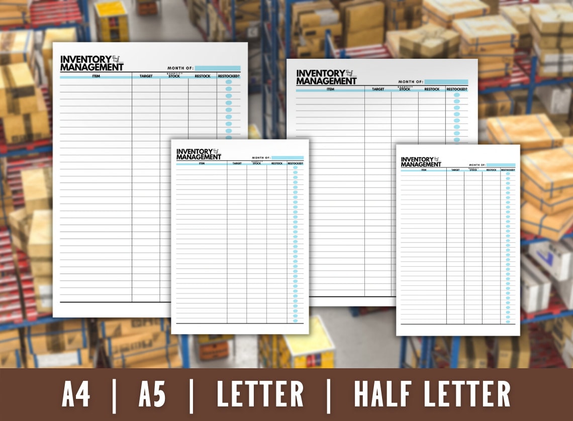 Inventory Management Printable - Inventory Tracker - Business Supplies ...