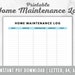 Home Maintenance Tracker Printable - House Repairs Log - Home Repairs ...