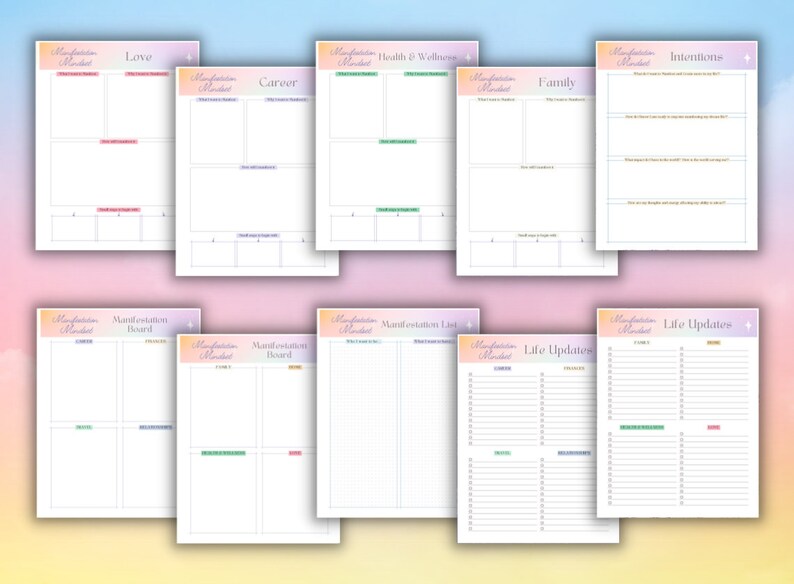 Manifestation Journal Intentions Planner Printable Law of - Etsy