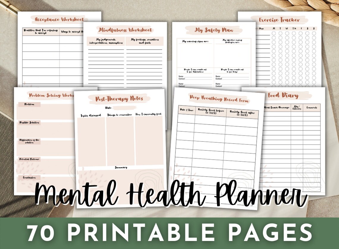 DBT Journal Mental Health Planner Depression Therapy - Etsy