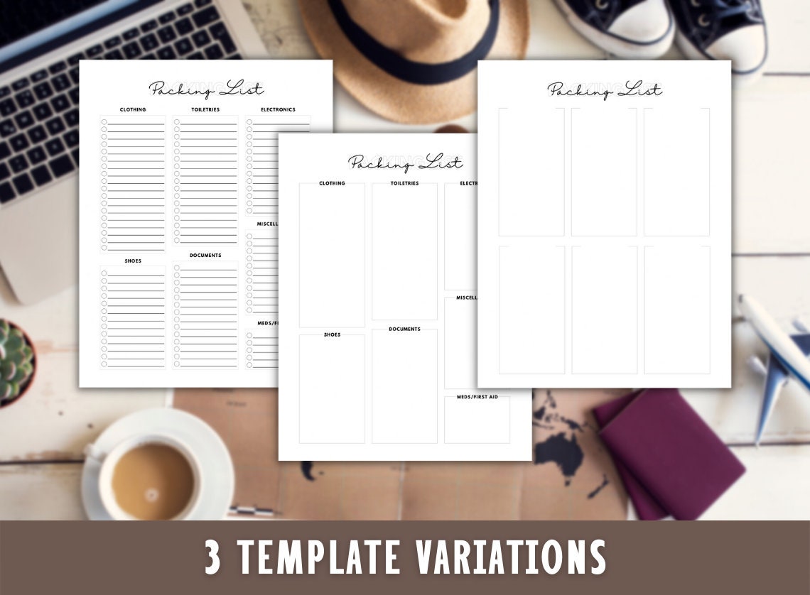Packing List Packing Checklist Pre-holiday Checklist Vacation Holiday ...