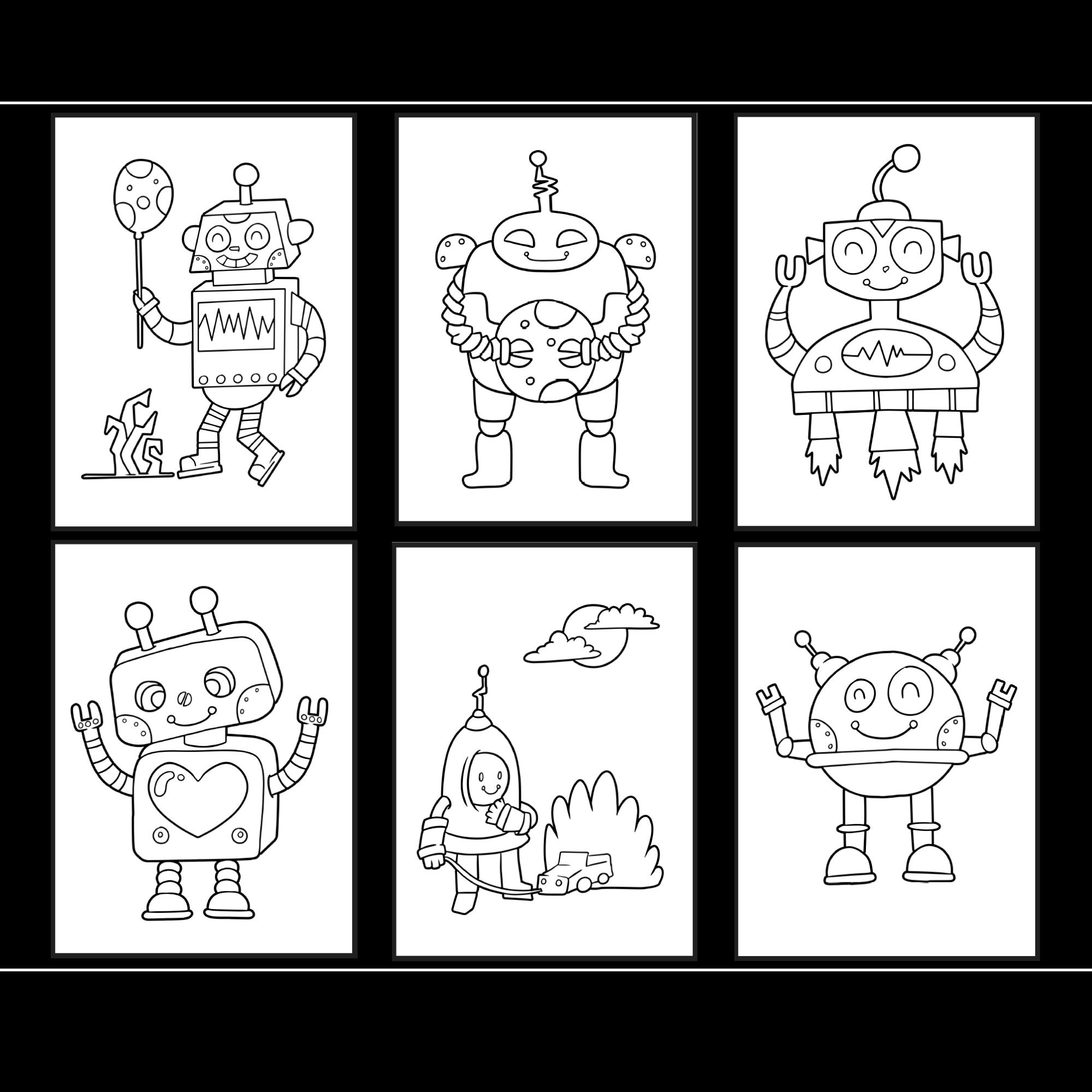 30 Robot Coloring Book Pages for Kids - Printable Digital Download PDF ...