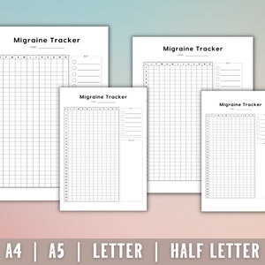 Migraine Tracker Printable - Migraine Log - Headache Tracker - Headache ...
