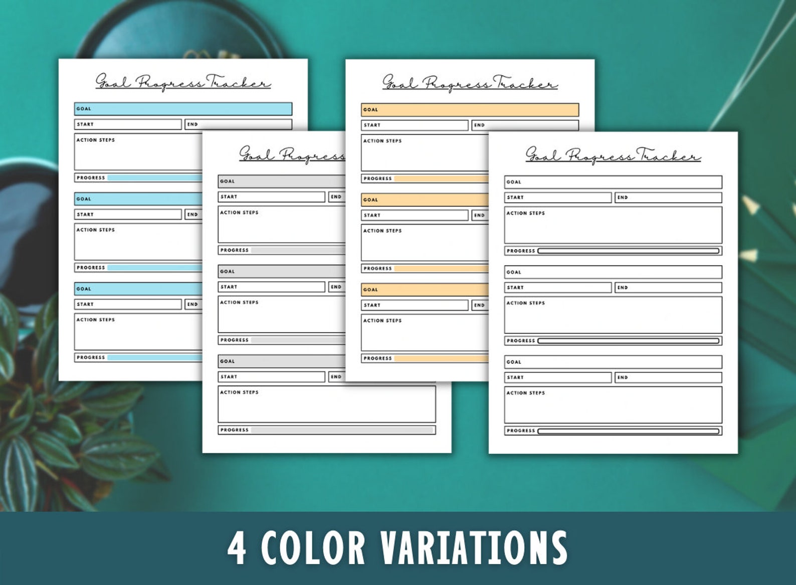 Personal Development Goal Tracker - Goal Progress Tracker Printable ...