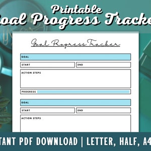 Personal Development Goal Tracker - Goal Progress Tracker Printable ...