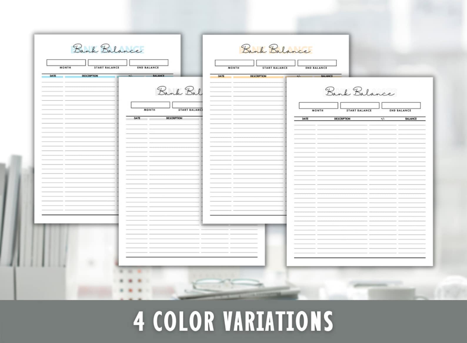 Bank Balance Printable - Bank Account Log - Savings Account ...
