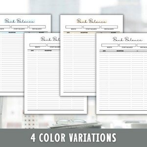 Bank Balance Printable - Bank Account Log - Savings Account ...