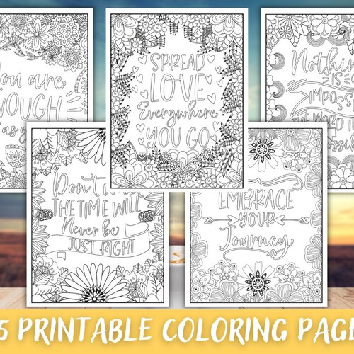 Therapy Coloring Book Anxiety Adult Inspirational Coloring - Etsy