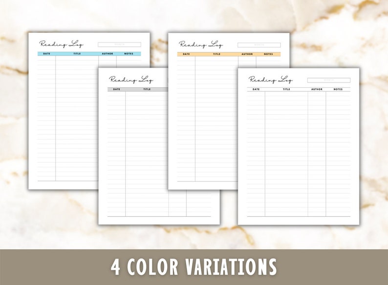Reading Log Time Spent Reading Tracker Daily Pages Read | Etsy