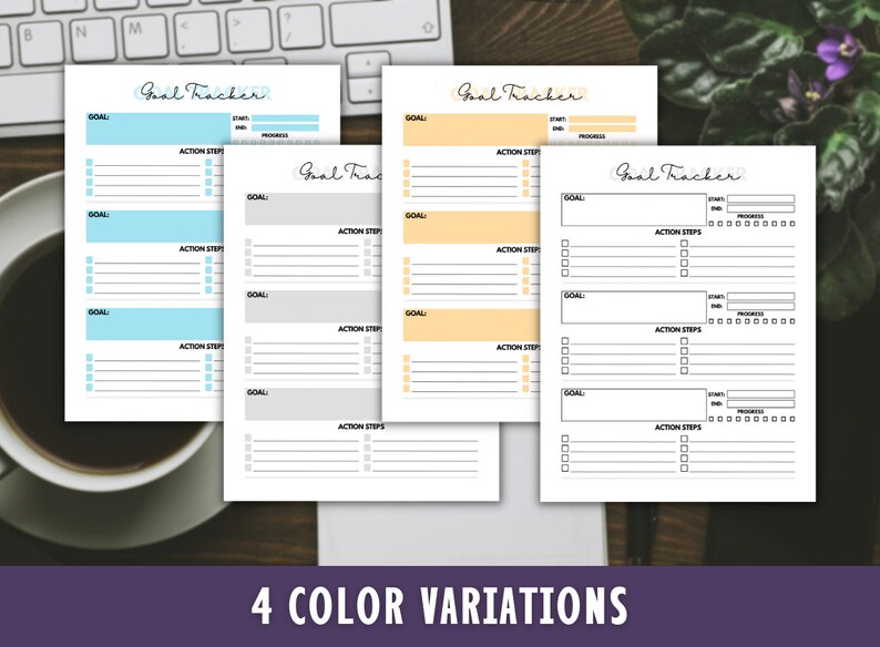 Goal Tracker- Multiple Goal Tracker Printable - Goal Planner - Goal ...