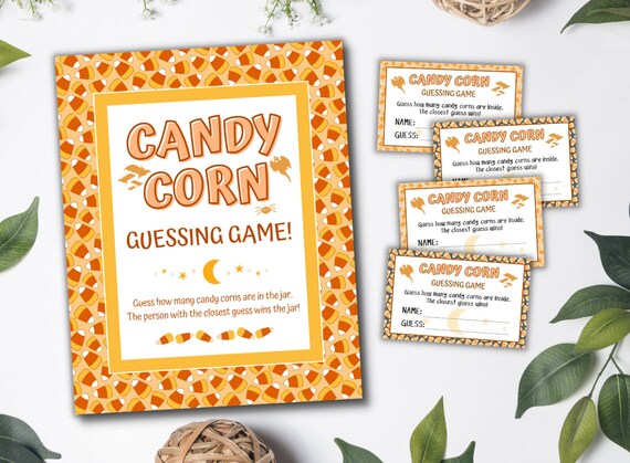 Candy Corn Guessing Game Activity for Halloween Thanksgiving - Etsy