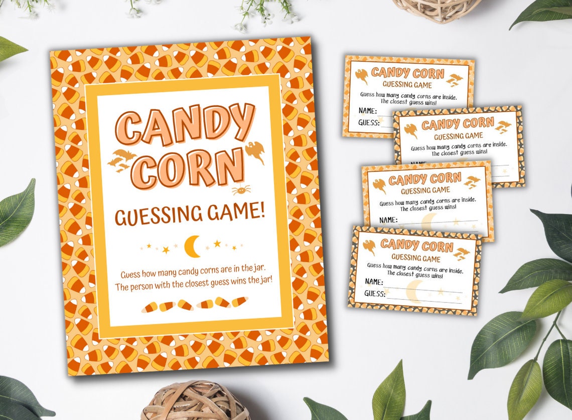 Candy Corn Guessing Game, Activity for Halloween, Thanksgiving and Fall ...