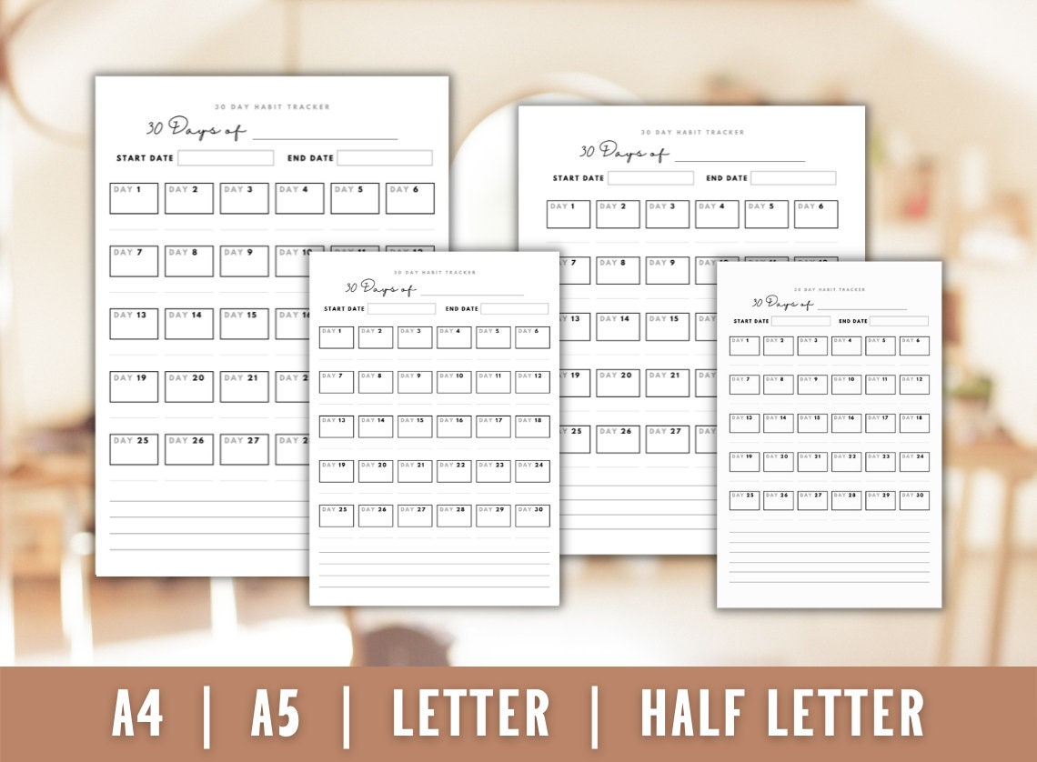 30 Day Habit Tracker Printable - Habit Forming Printable - Challenge ...