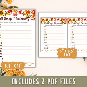 Fall Emoji Pictionary Game, Fall Time Activities for Adults & Kids ...