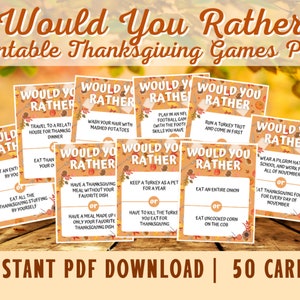 Thanksgiving Would You Rather, Thanksgiving Game, Thanksgiving Day Game ...