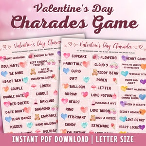 Valentine's Day Charades Game | Valentine's Day Guesstures | Valentine ...