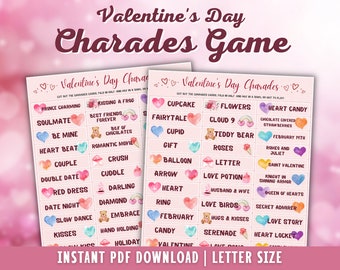 Valentine's Day Charades Game Valentine's Day Guesstures Valentine's ...
