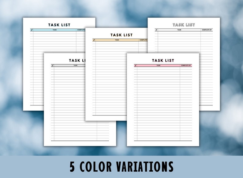 Task List Printable - Task Tracker - Task Checklist - Office ...