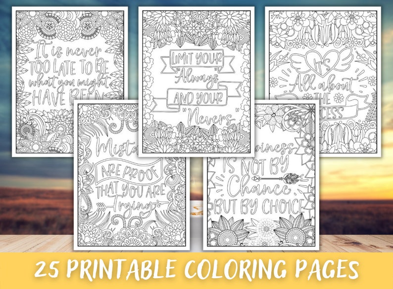 Therapy Coloring Book Anxiety Adult Inspirational Coloring - Etsy