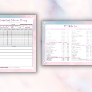 DBT Diary Cards Printable for Adults, Tracker, Reference, Dialectical ...